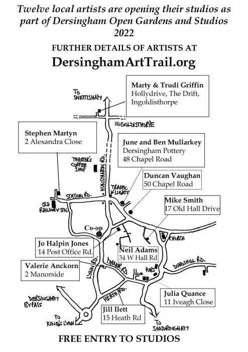 Map of the Dersingham Art Trail